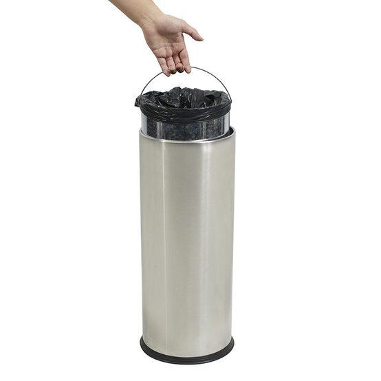 Compass Stainless Steel Tidy Bin D250 X H700Mm 28L Capacity