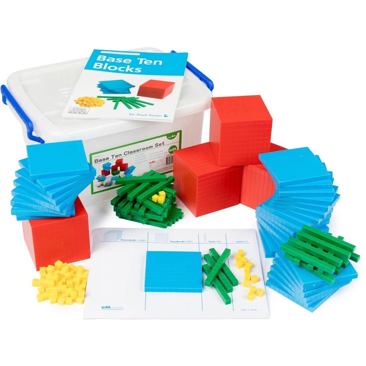 Edx Education Plastic Base Ten 4 Colour Classroom Pack Of 184