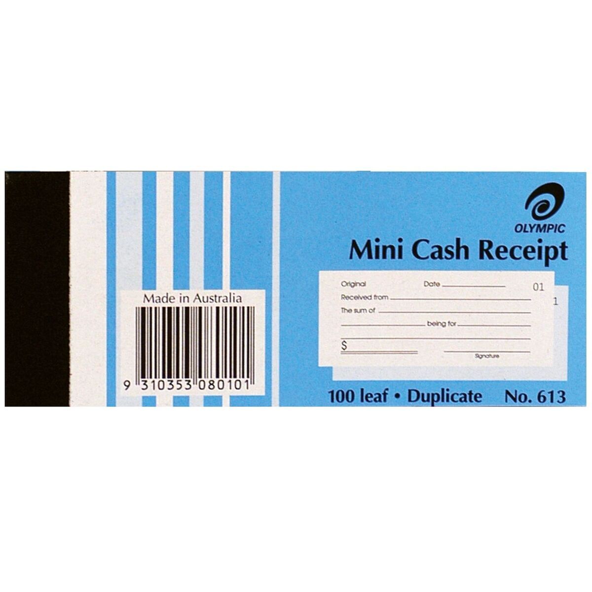 OLYMPIC CARBON RECEIPT BOOK Cash 613 Dup 100Leaf 50x125mm olympic-carbon-receipt-book-cash-613-dup-100leaf-50x125mm